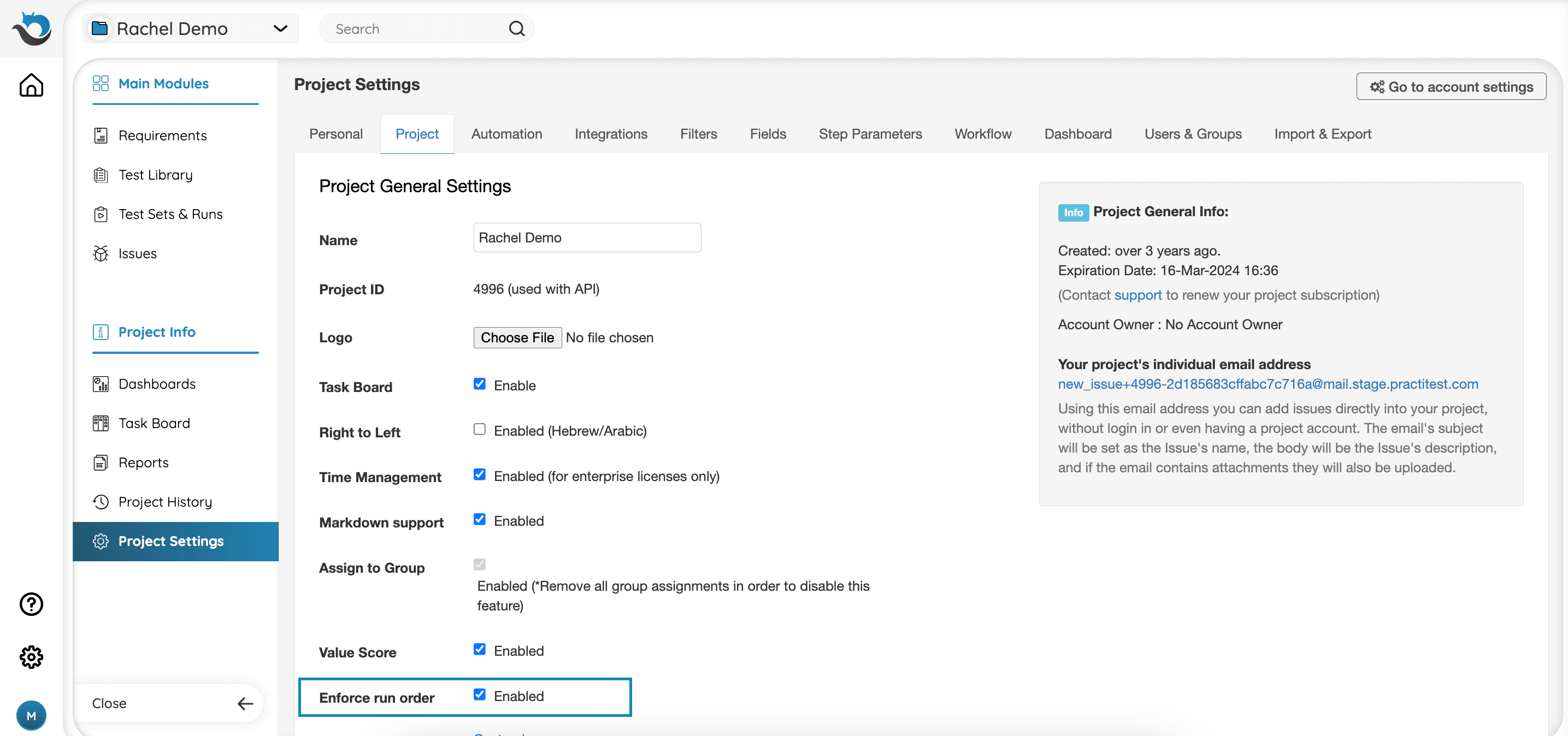 Test Sets & Runs | PractiTest