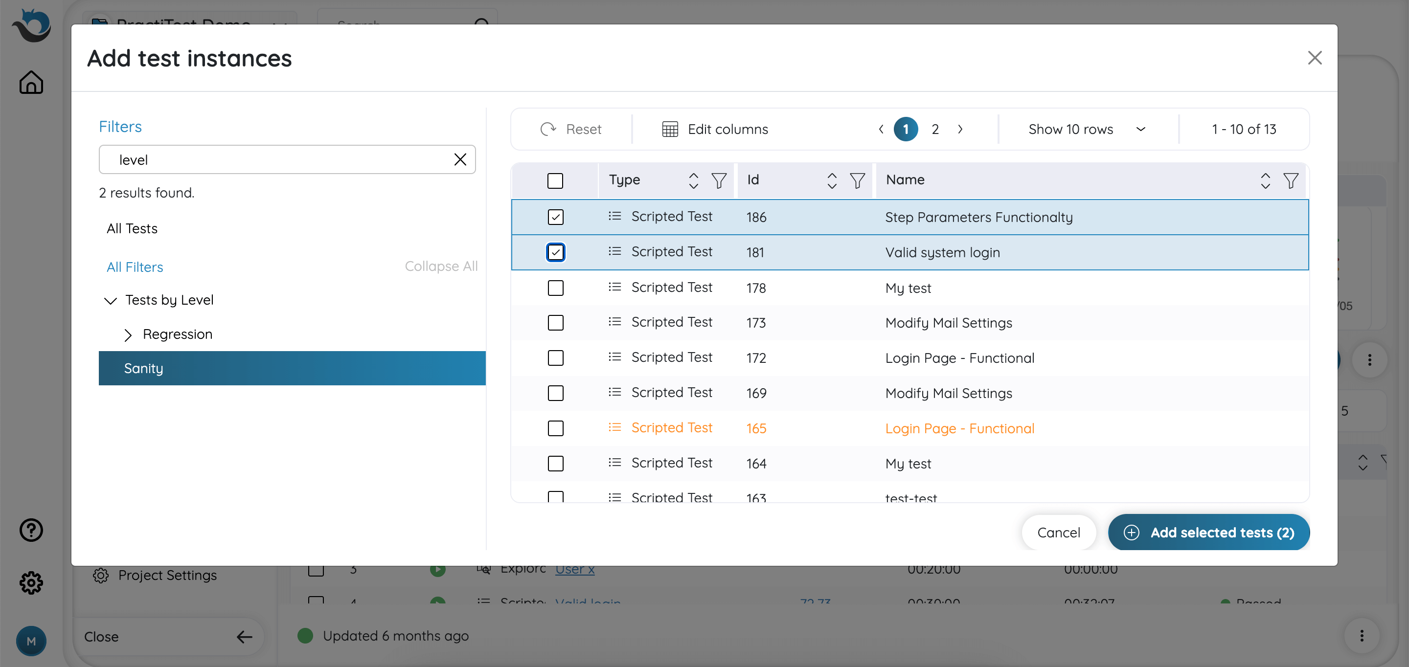 Test Sets & Runs | PractiTest